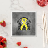 Yellow Awareness Ribbon with Wings Paper Napkins | Zazzle