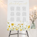 Yellow Baby In Bloom Wildflower Seating Chart Foam Board | Zazzle