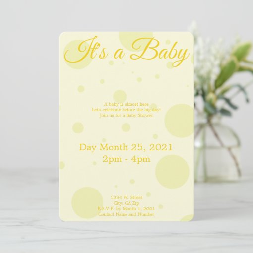 Yellow baby shower invitation | Zazzle