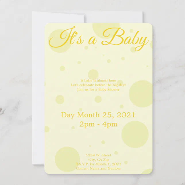Yellow baby shower invitation | Zazzle