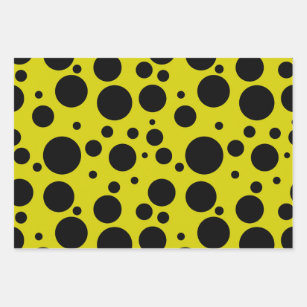 Yellow And Black Polka Dot Background