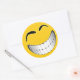 Yellow Big Grin Face Classic Round Sticker | Zazzle