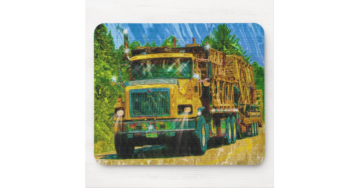 Yellow Big Rig Scaffolding Transporter Truck Mouse Pad | Zazzle