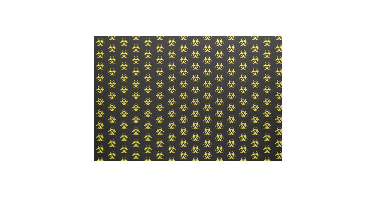 Yellow Biohazard Symbol Fabric | Zazzle