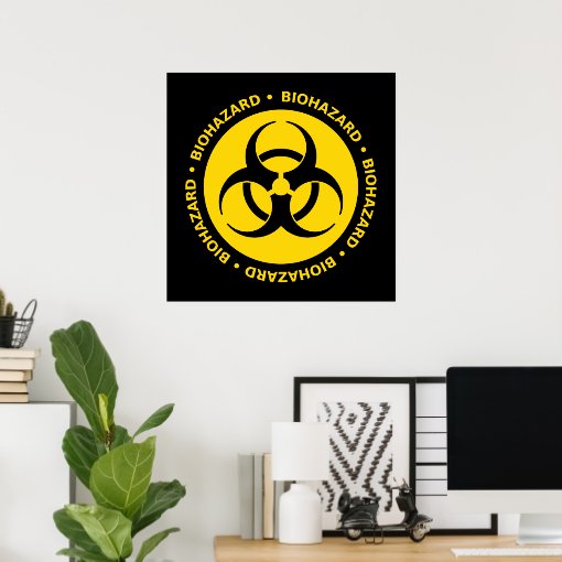 Yellow Biohazard Symbol Poster | Zazzle