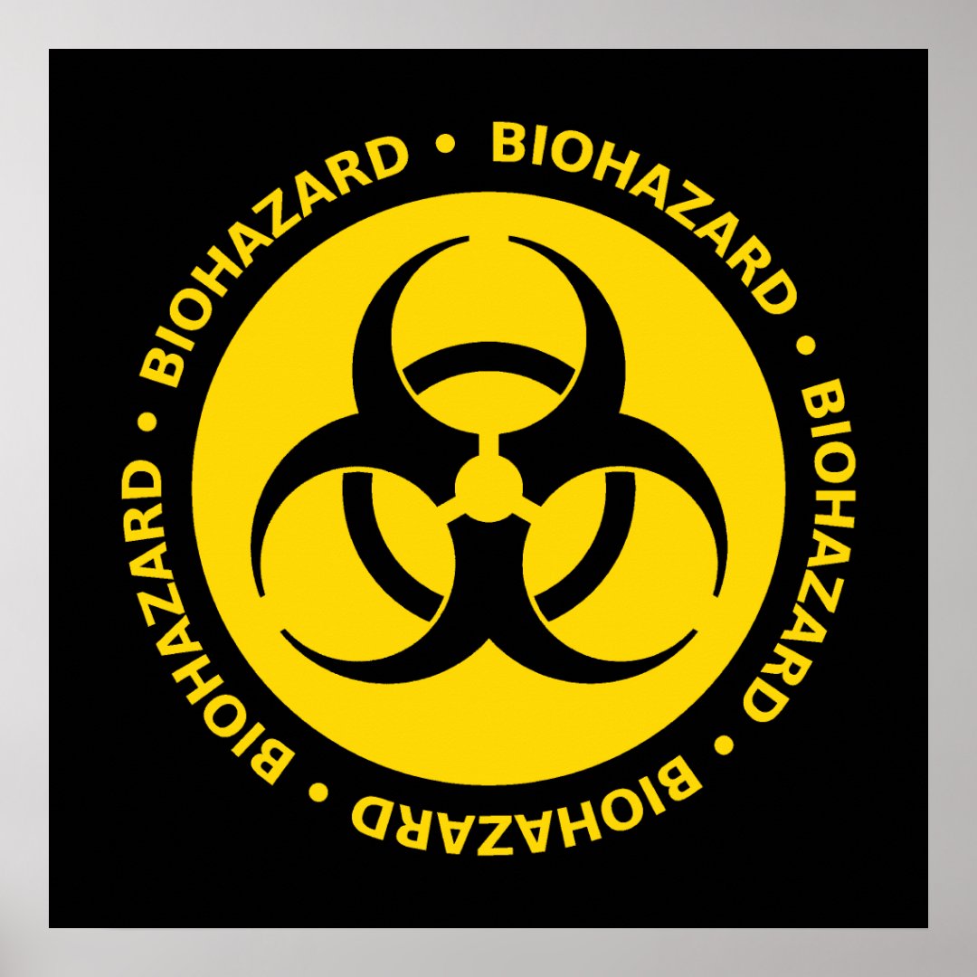 Yellow Biohazard Symbol Poster | Zazzle