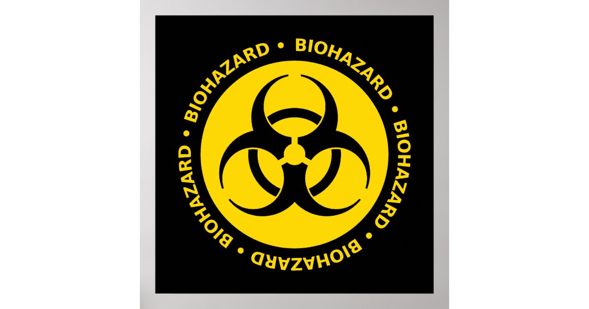 Yellow Biohazard Symbol Poster | Zazzle