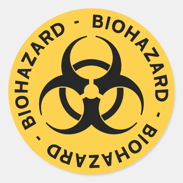 Yellow Biohazard Symbol Sticker | Zazzle