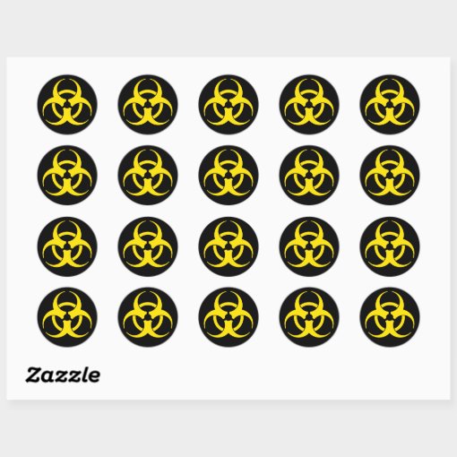 Yellow Biohazard Symbol Sticker | Zazzle