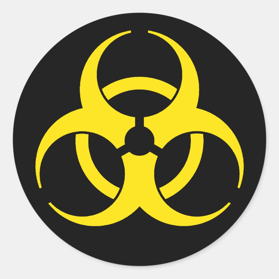 Yellow Biohazard Symbol Sticker | Zazzle