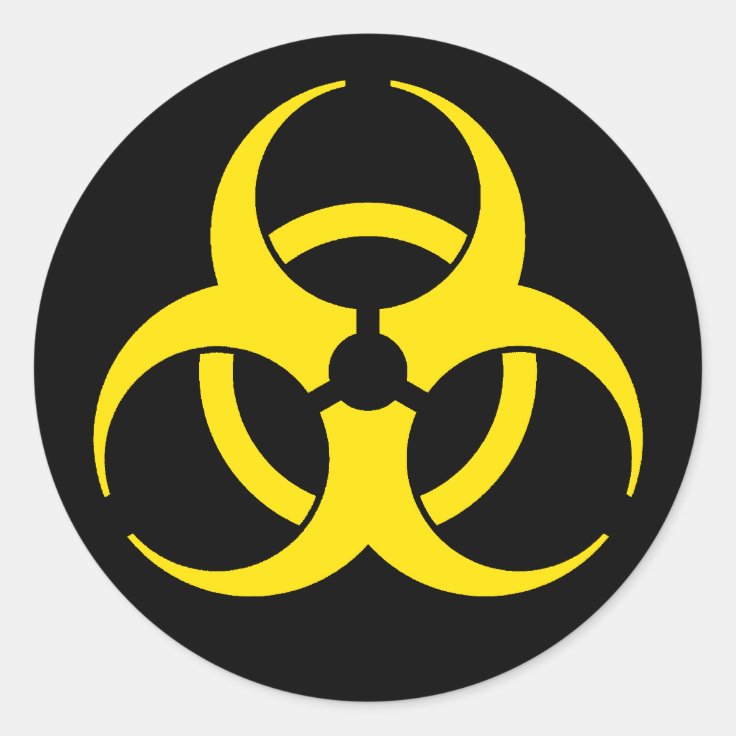 Yellow Biohazard Symbol Sticker | Zazzle