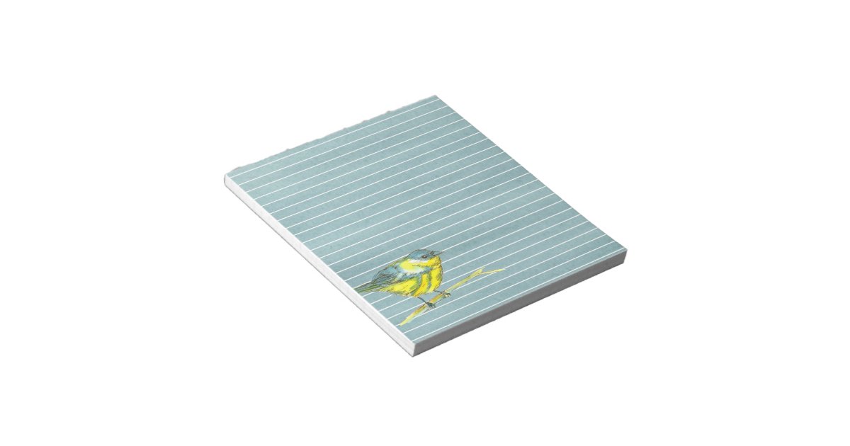 Yellow Bird Gray Lined Notepad | Zazzle