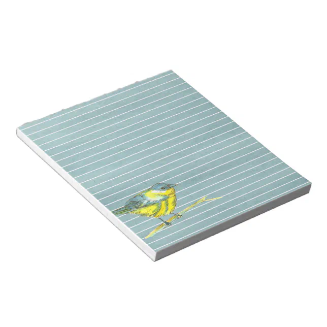 Yellow Bird Gray Lined Notepad | Zazzle
