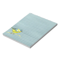Yellow Bird Gray Lined Notepad | Zazzle