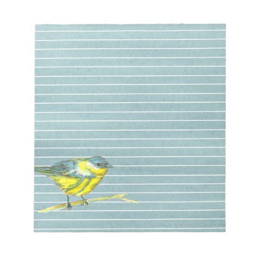 Yellow Bird Gray Lined Notepad | Zazzle