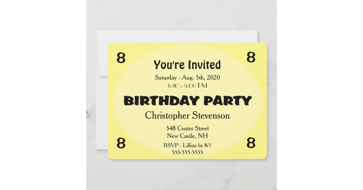 Yellow Birthday Invitation | Zazzle