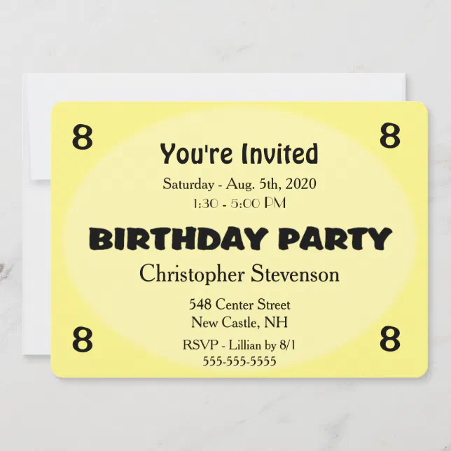 Yellow Birthday Invitation | Zazzle