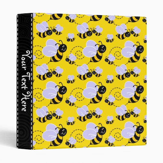 Yellow & Black Bumble Bee Binder | Zazzle.com
