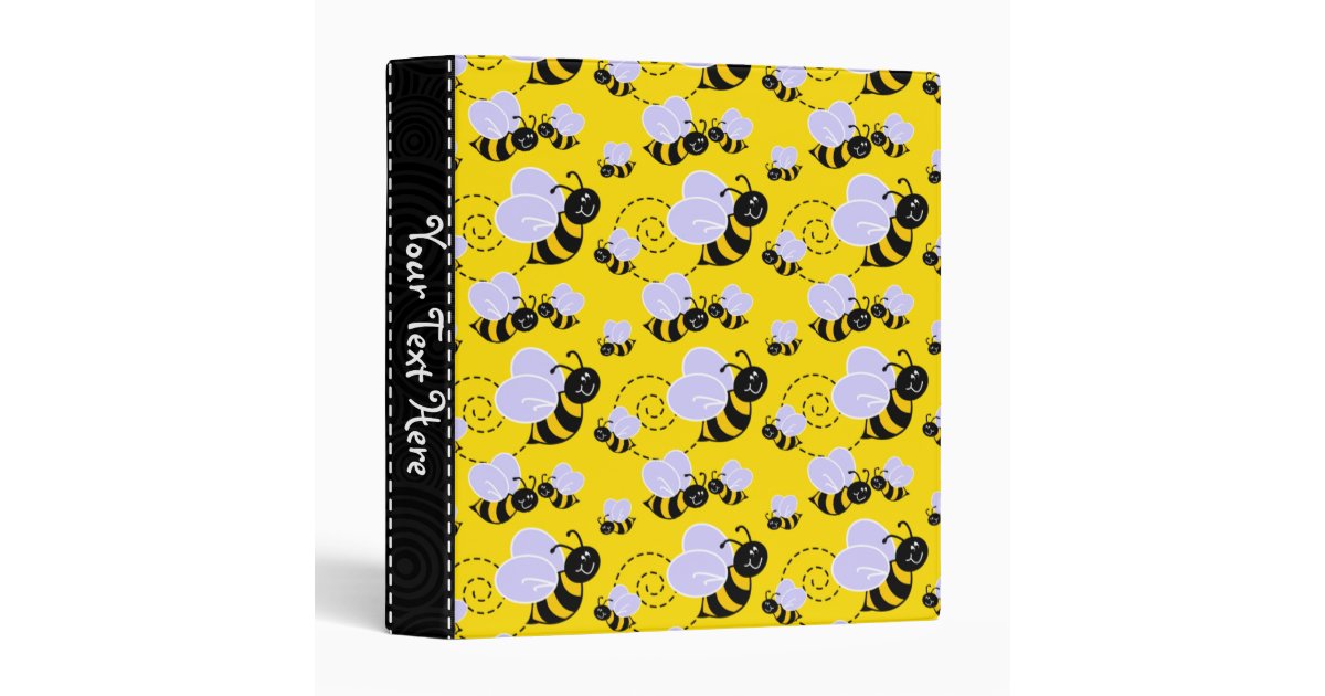 Yellow & Black Bumble Bee Binder | Zazzle