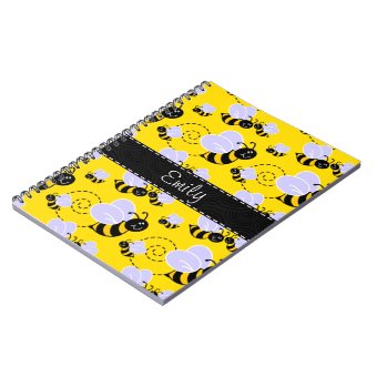 Yellow & Black Bumble Bee Notebook | Zazzle