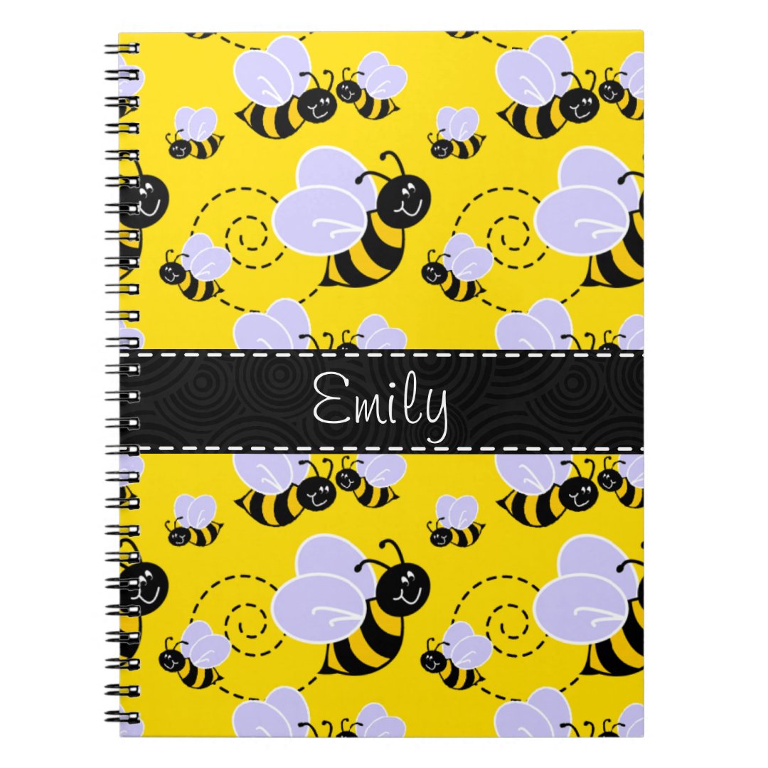 Yellow & Black Bumble Bee Notebook | Zazzle