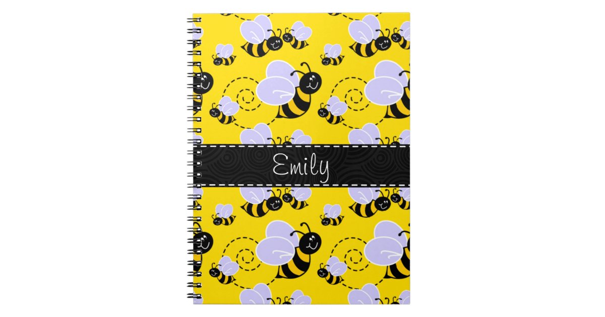 Yellow & Black Bumble Bee Notebook | Zazzle