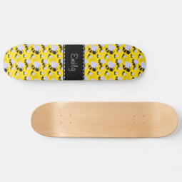 Yellow & Black Bumble Bee Skateboard Deck | Zazzle