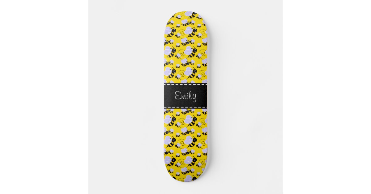 Yellow & Black Bumble Bee Skateboard Deck | Zazzle