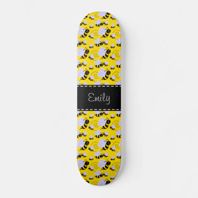 Yellow & Black Bumble Bee Skateboard Deck | Zazzle