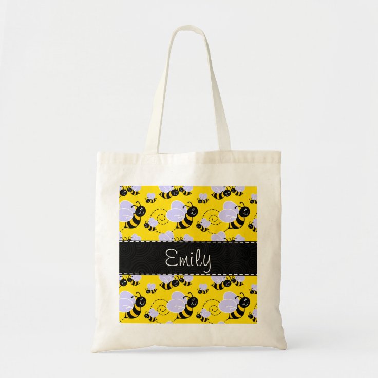 Yellow & Black Bumble Bee Tote Bag | Zazzle