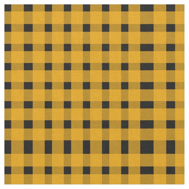 Yellow Buffalo Check Pattern Fabric | Zazzle