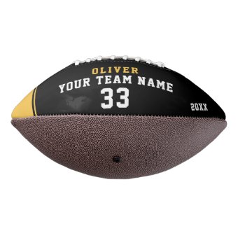 Yellow Black Name Number Team Photo Football | Zazzle
