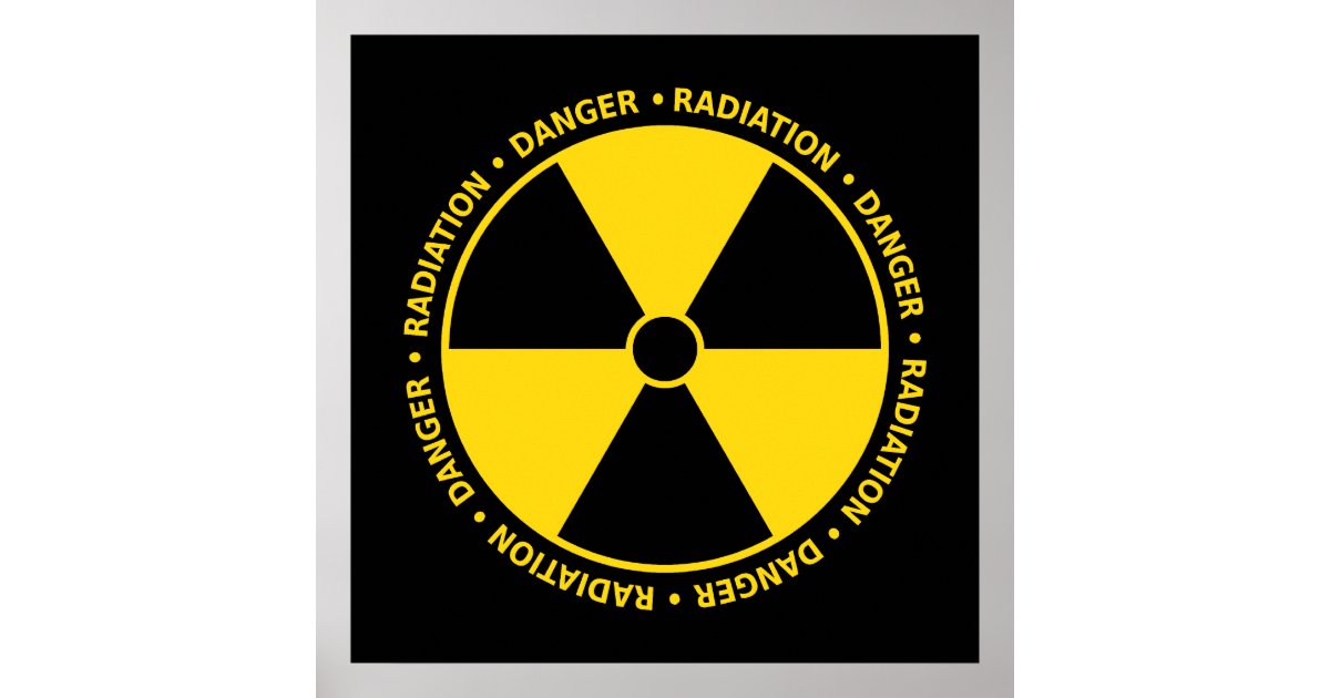 Yellow & Black Radiation Symbol Poster | Zazzle