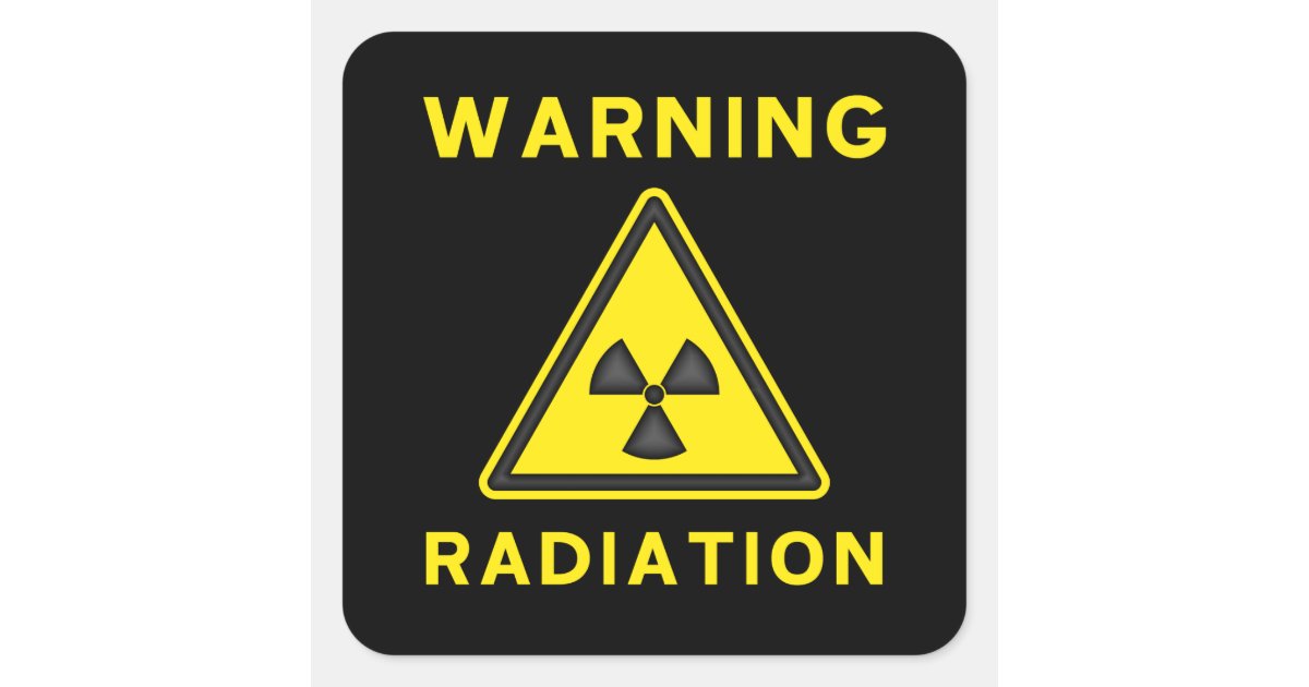 Yellow & Black Radiation Warning Sticker | Zazzle