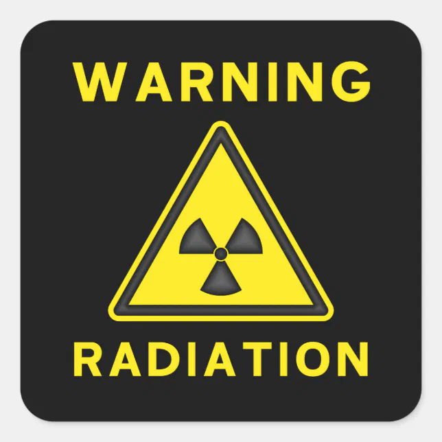 Yellow & Black Radiation Warning Sticker | Zazzle