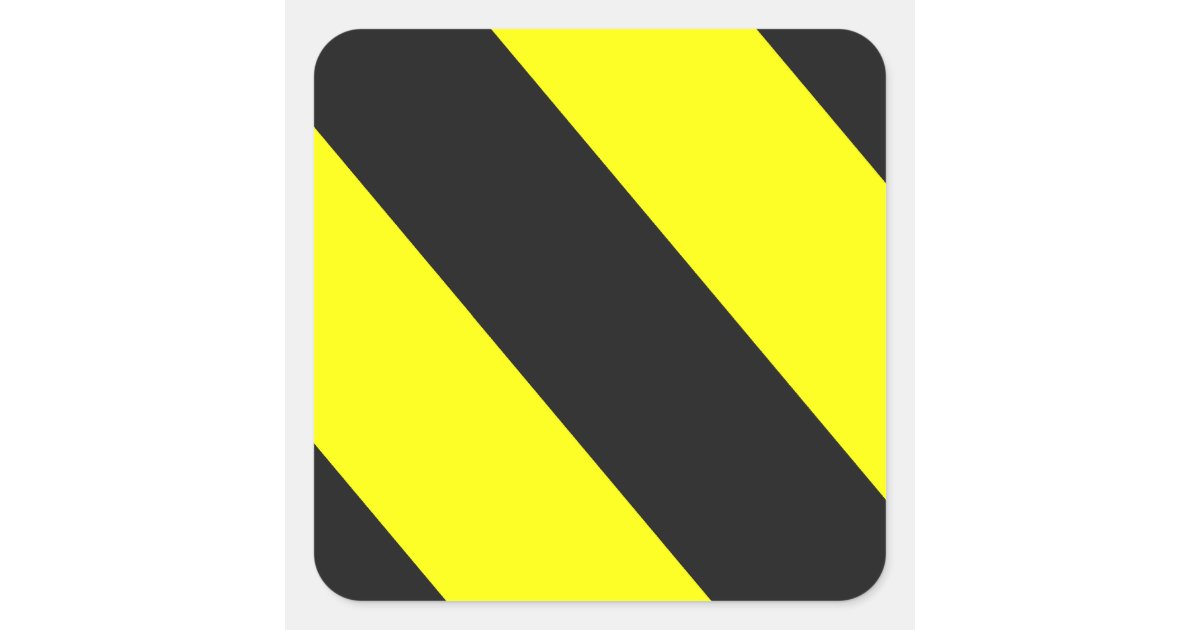 Yellow Black Warning Stripes Square Sticker | Zazzle
