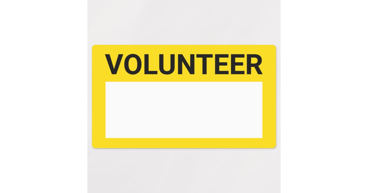 Yellow Blank Volunteer Badge Labels | Zazzle