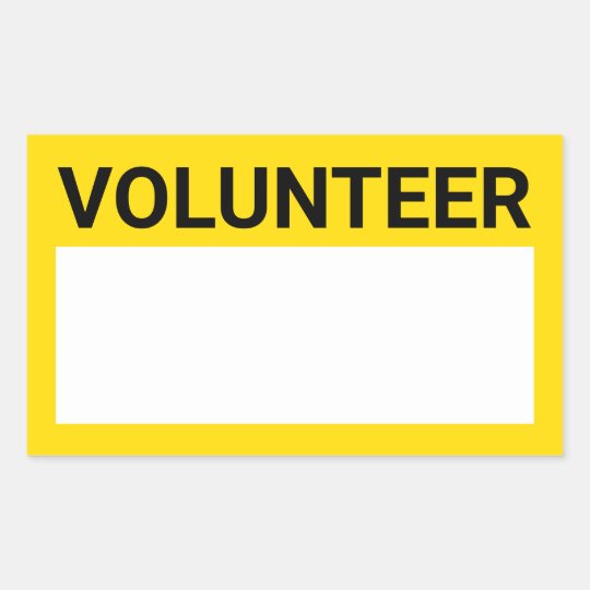 Yellow Blank Volunteer Rectangular Sticker | Zazzle.com