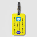 Yellow Blue Black Text CPAP Luggage Tag | Zazzle