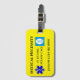 Yellow Blue Black Text CPAP Luggage Tag | Zazzle