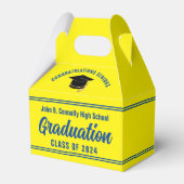 Yellow Blue Congratulations 2024 Graduation Party Favor Boxes | Zazzle