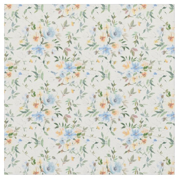 Vintage Floral Pattern Fabric | Zazzle