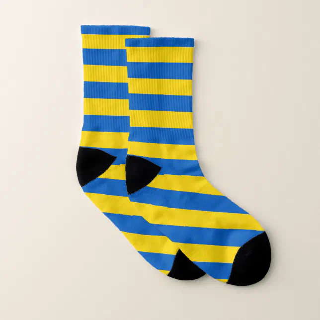 Yellow blue stripes background socks | Zazzle