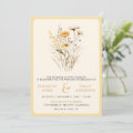 Yellow Boho Wildflower Photo QR Code Wedding Invitation | Zazzle
