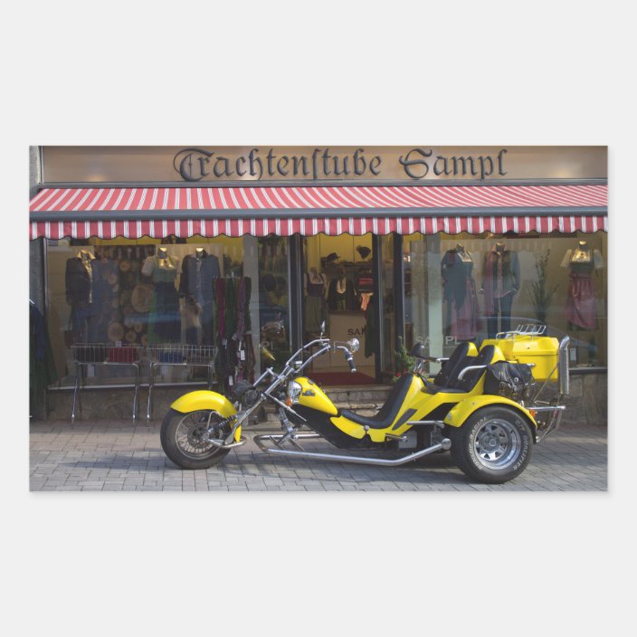Yellow Boom Trike Rectangular Sticker | Zazzle.com
