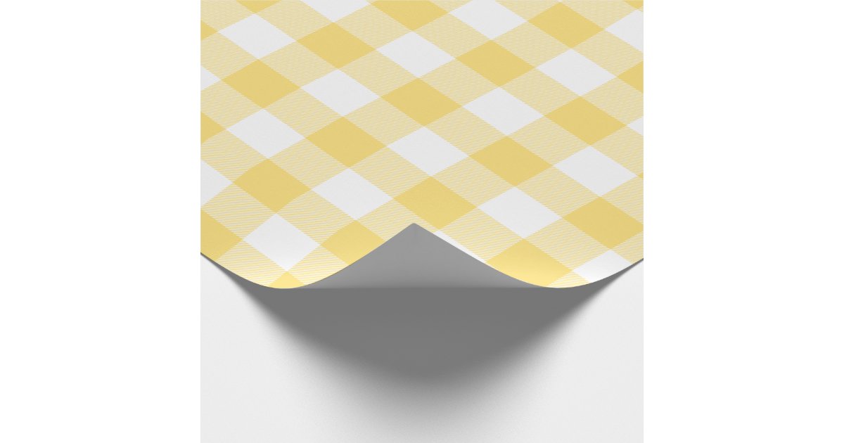 Yellow Buffalo Check Pattern Wrapping Paper | Zazzle