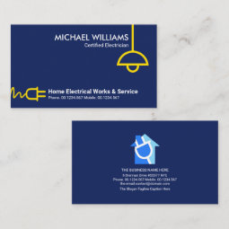 Yellow Bulb Power Plug Electrical Circuit Business Card | Zazzle