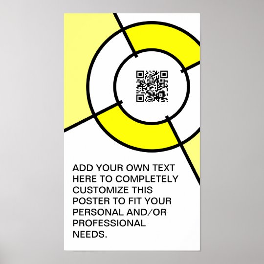 yellow bullseye QR code Poster | Zazzle.com