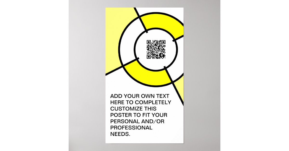 yellow bullseye QR code Poster | Zazzle