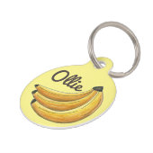 Yellow Bunch of Bananas Banana Fruit Foodie Pet Name Tag | Zazzle